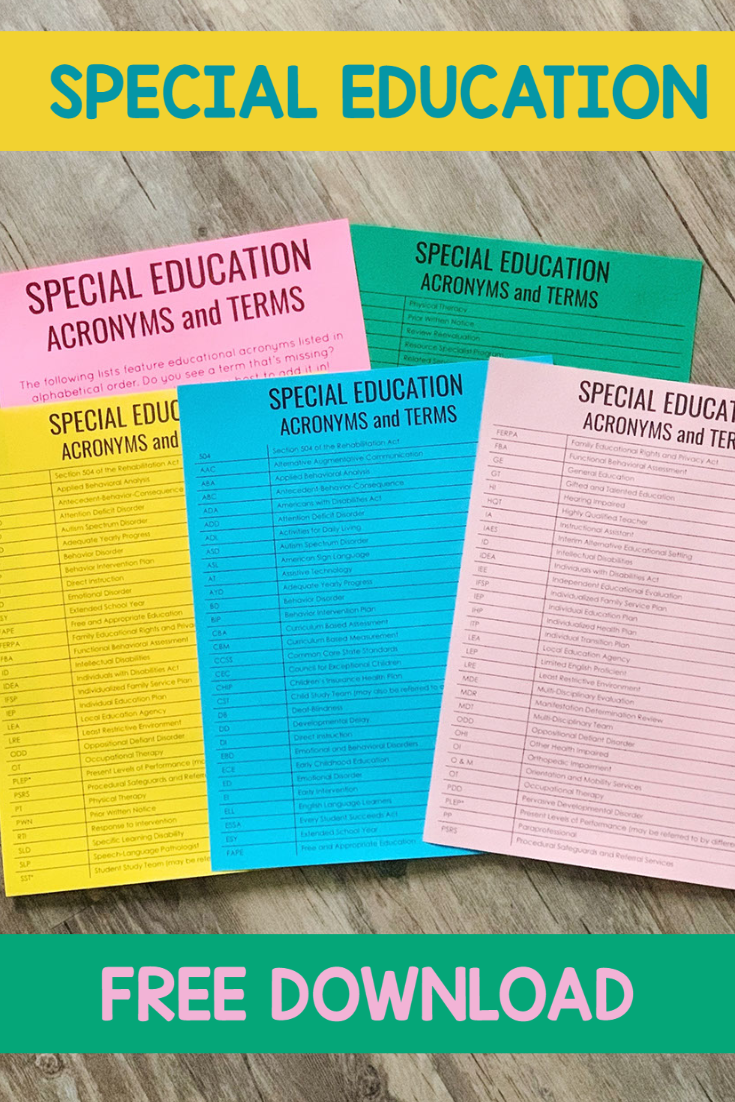 Special Education Acronyms - Positively Learning