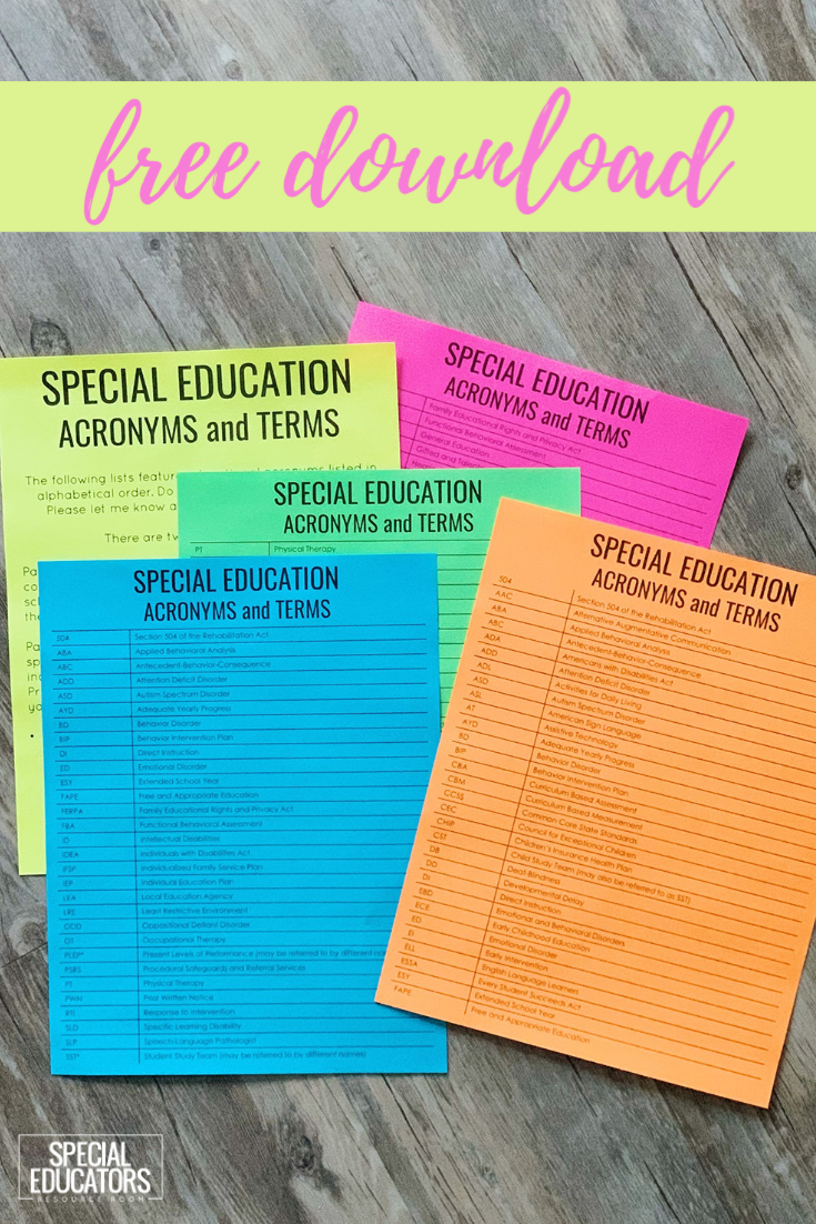 Special Education Acronyms - Positively Learning