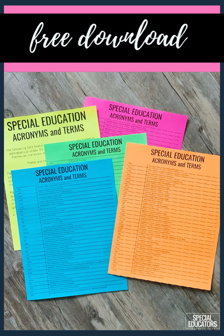 Special Education Acronyms - Positively Learning
