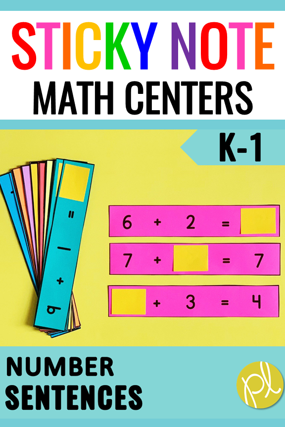 Sticky Note Number Sentences - Positively Learning