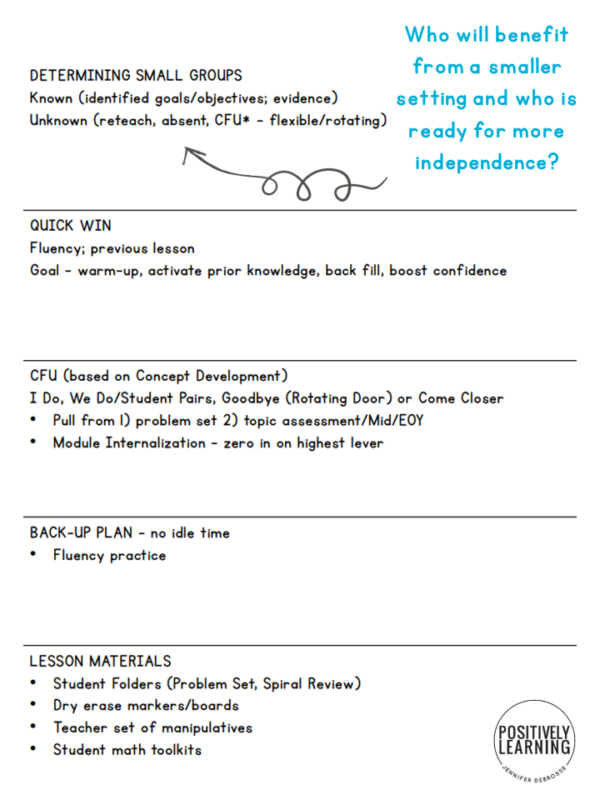 Small Groups for Instruction - Positively Learning