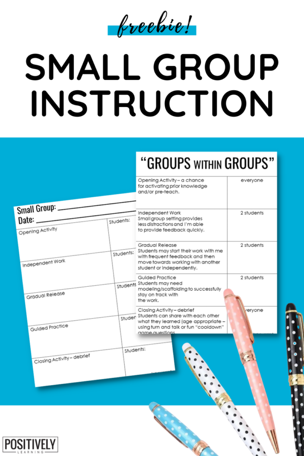 Small Group Planning - Positively Learning