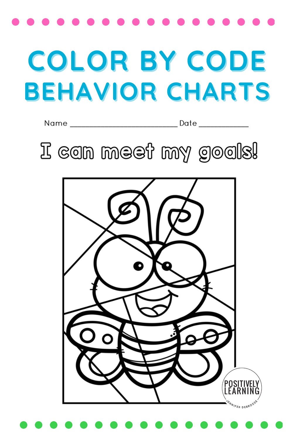 Positive Behavior Color by Code Charts - Positively Learning