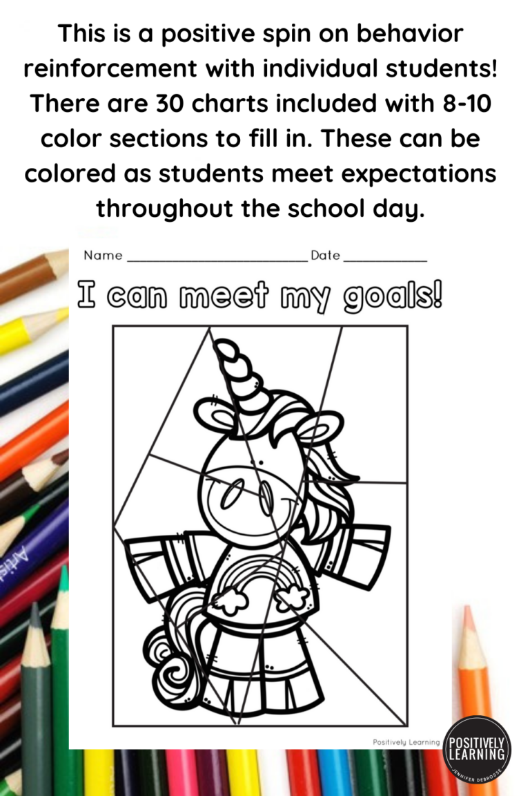 Positive Behavior Color by Code Charts - Positively Learning