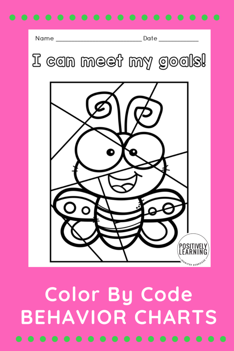 Positive Behavior Color by Code Charts - Positively Learning
