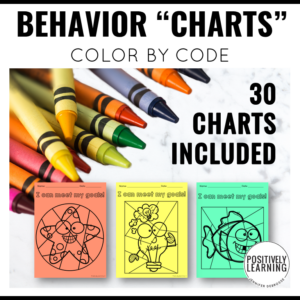 Positive Behavior Color by Code Charts - Positively Learning