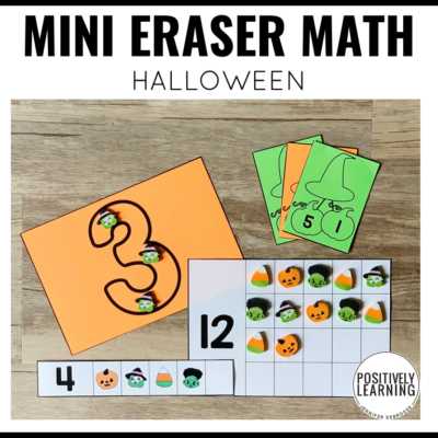 Halloween Mini Eraser Math - Positively Learning