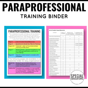 Paraprofessional Training Manual - Positively Learning
