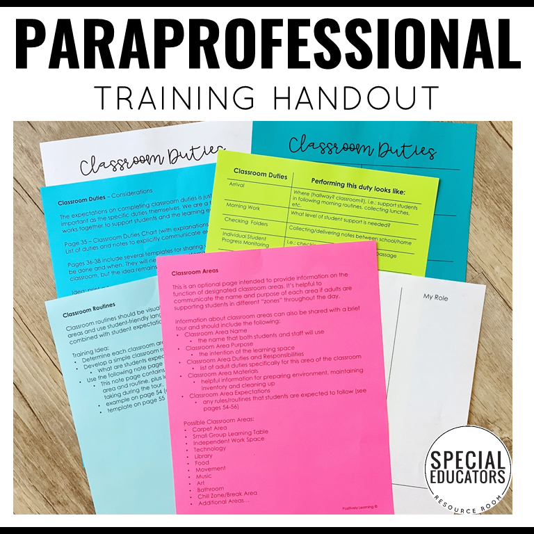 Paraprofessional Support in the Special Education Classroom ...
