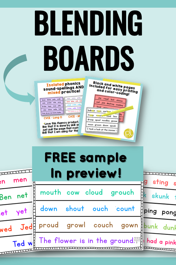 Blending Boards for Phonics Fluency - Positively Learning