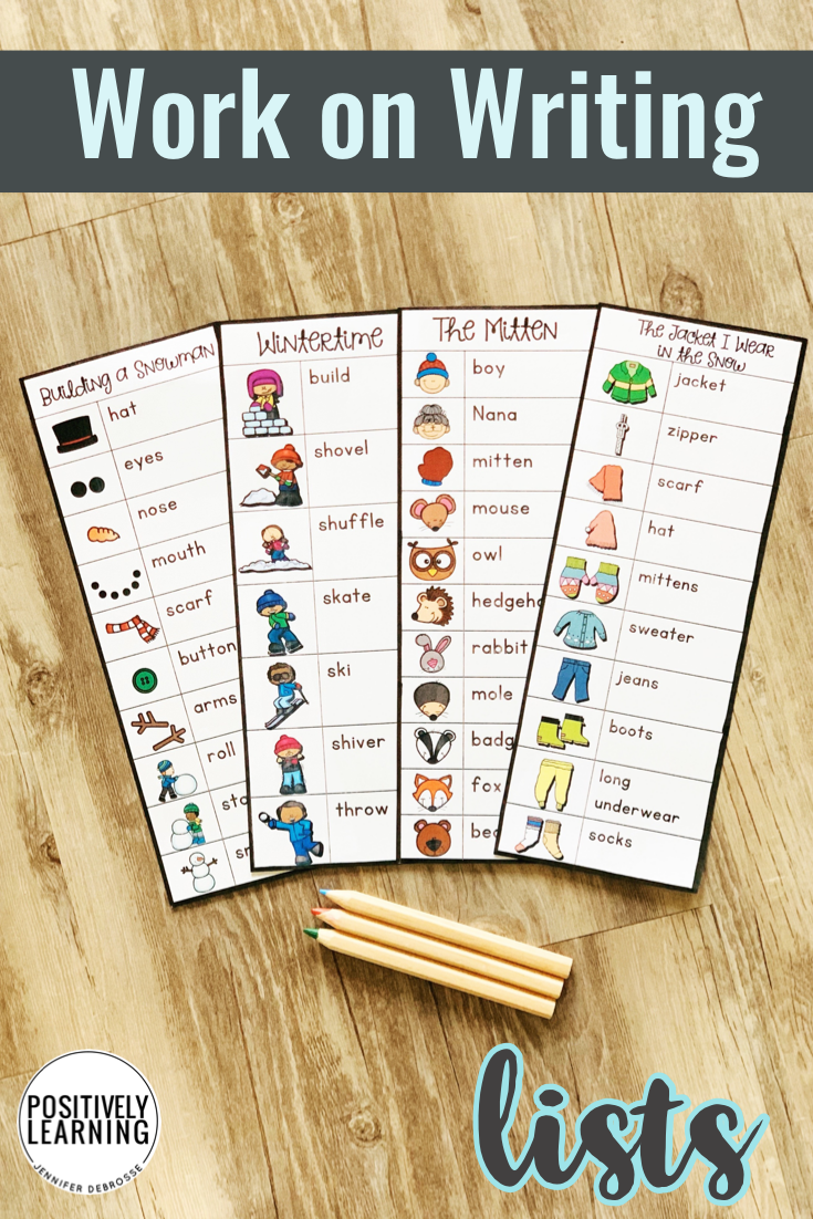 Writing Lists for Centers - Positively Learning