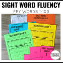 Sight Word Fluency - Positively Learning