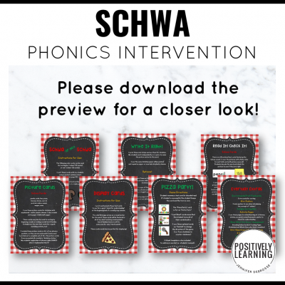 Schwa Activities - Positively Learning