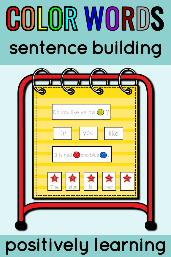 Color Words Sentence Writing - Positively Learning