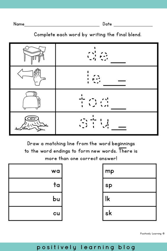 Final Blends Centers - Positively Learning