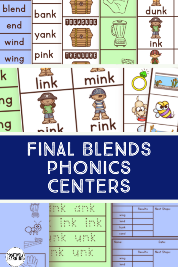 Final Blends nd, ng, nt, nk - Positively Learning