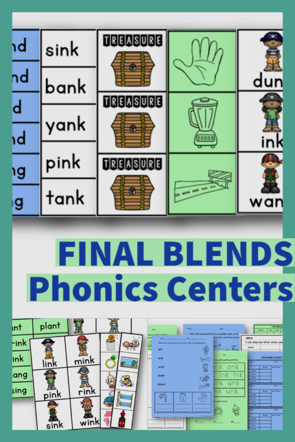 Final Blends nd, ng, nt, nk - Positively Learning