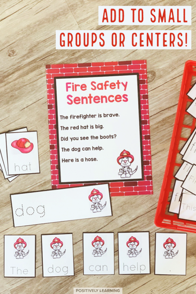 Fire Safety Sentence Centers - Positively Learning