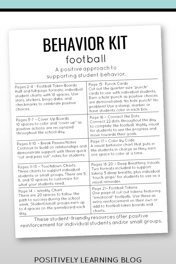 Football Behavior Kit - Positively Learning