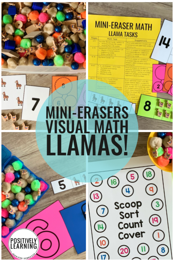 Mini Eraser Math Llamas - Positively Learning