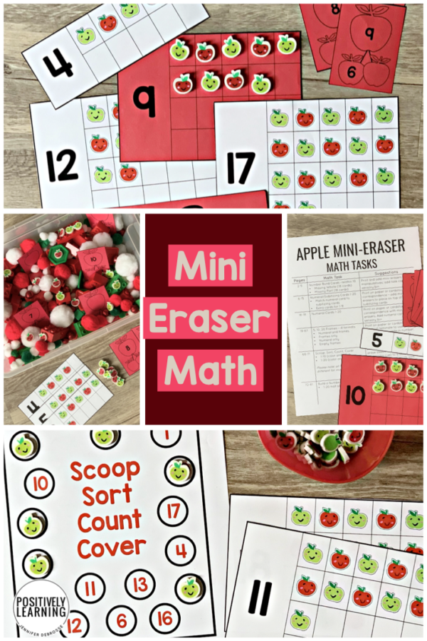 Mini Eraser Math Apples - Positively Learning