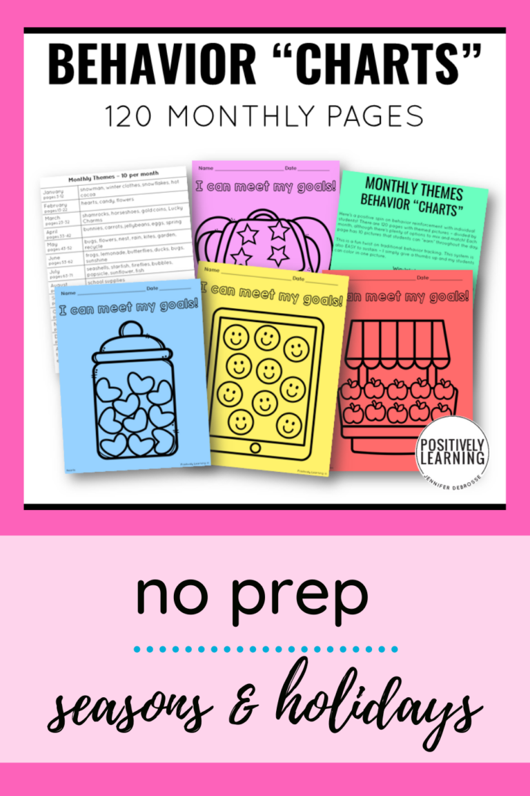 Positive Behavior Charts No Prep for All Year - Positively Learning