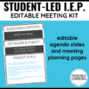 Student Led IEP Meeting Kit - Positively Learning