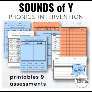 Sounds of Y Phonics Activities - Positively Learning