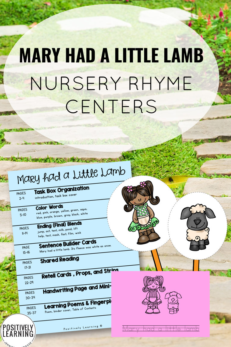 Mary had a Little Lamb Activities - Positively Learning