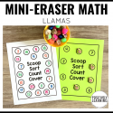Mini Eraser Math Llamas - Positively Learning