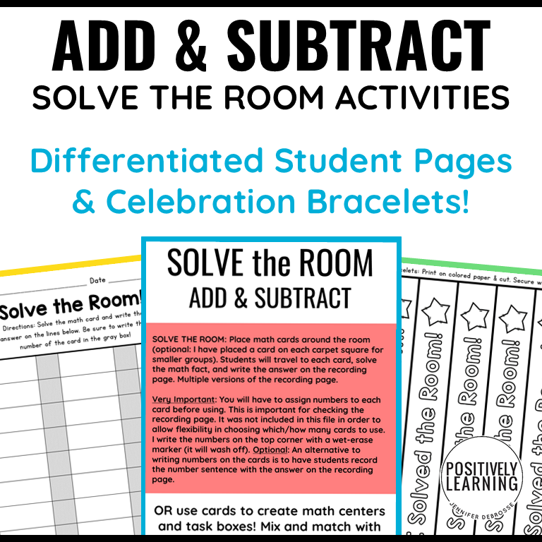 Addition and Subtraction Centers - Positively Learning