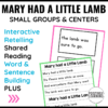Mary had a Little Lamb Activities - Positively Learning