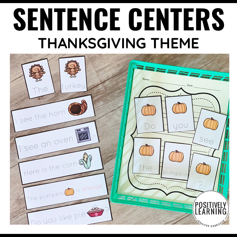 Thanksgiving Writing Centers - Positively Learning