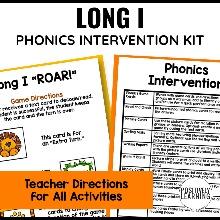 Long I Phonics Activities - Positively Learning