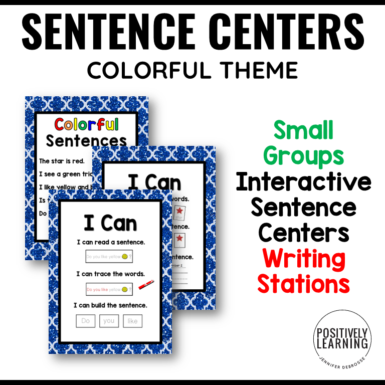 Color Words Sentence Writing - Positively Learning