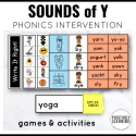 Sounds of Y Phonics Activities - Positively Learning