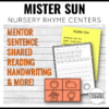 Mister Sun Literacy Centers - Positively Learning