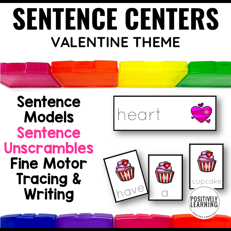 Valentine Sentence Centers - Positively Learning