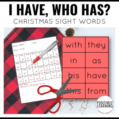 Christmas Sight Words Game - Positively Learning