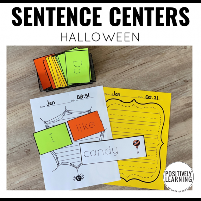 Halloween Writing Centers - Positively Learning