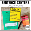 Color Words Sentence Writing - Positively Learning