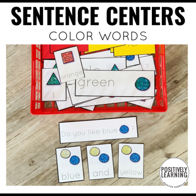 Color Words Sentence Writing - Positively Learning