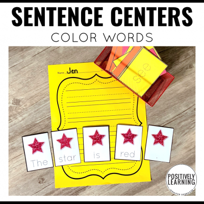 Color Words Sentence Writing - Positively Learning