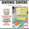 Thanksgiving Writing Centers - Positively Learning