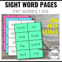 Fry Words Worksheets Set 1 - Positively Learning