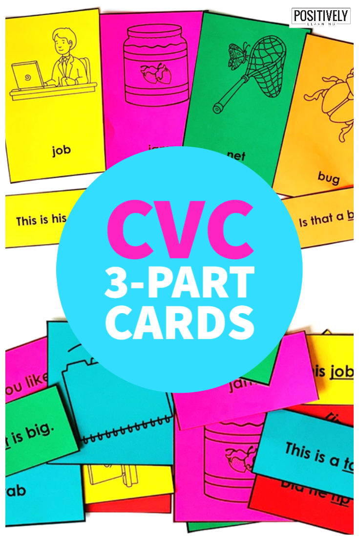 CVC 3-Part Cards - Positively Learning