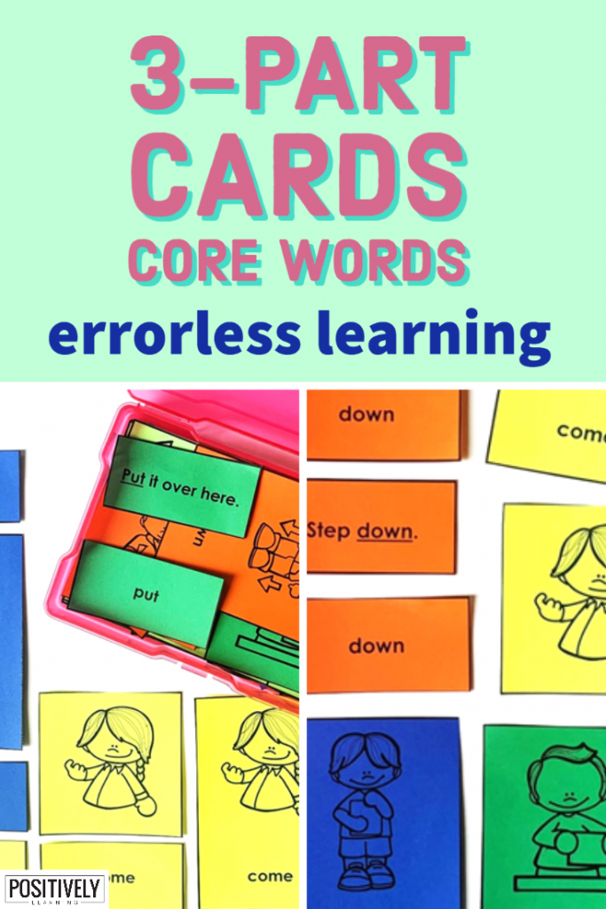 Core Words 3 Part Cards - Positively Learning
