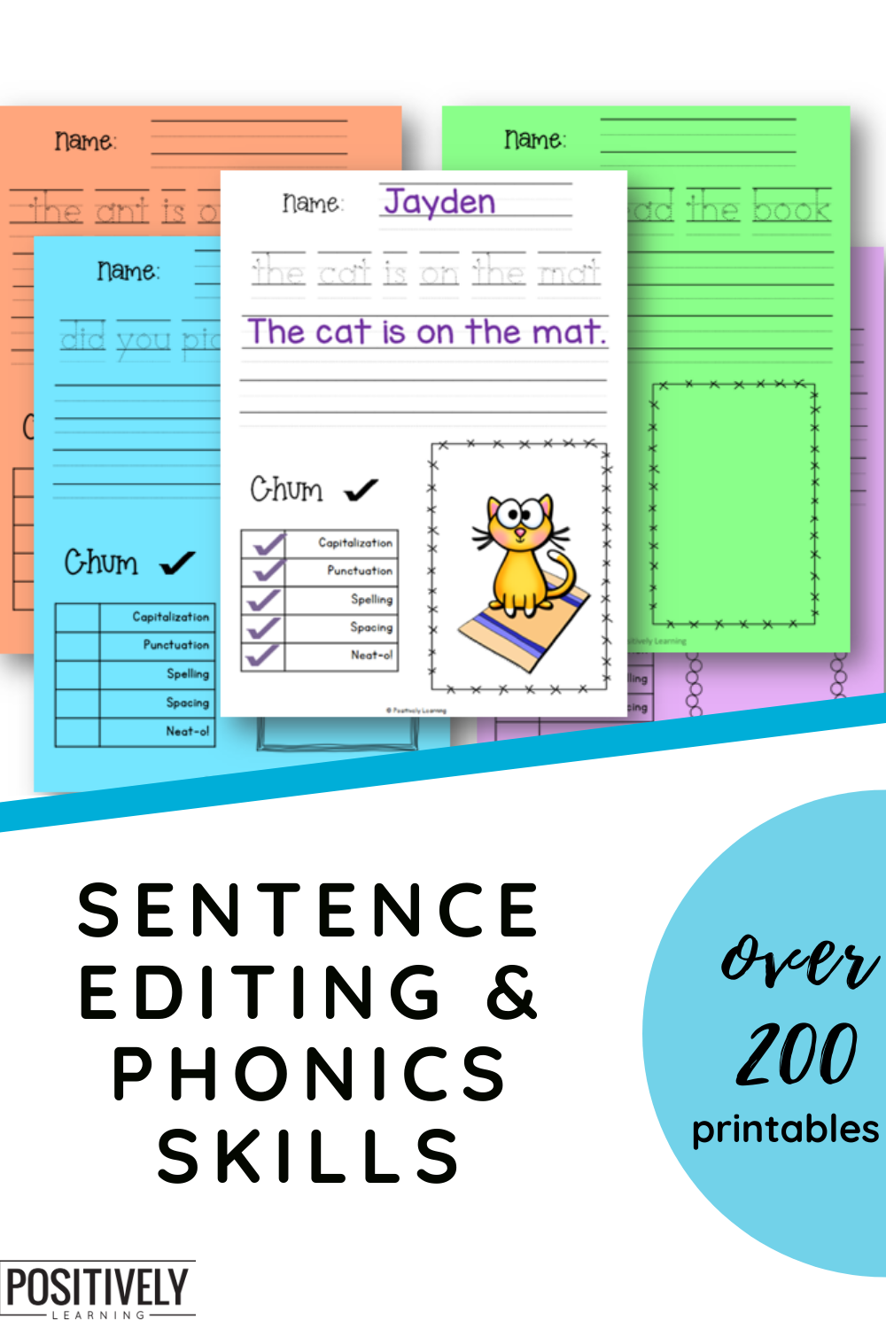 Sentence Editing Pages - Positively Learning