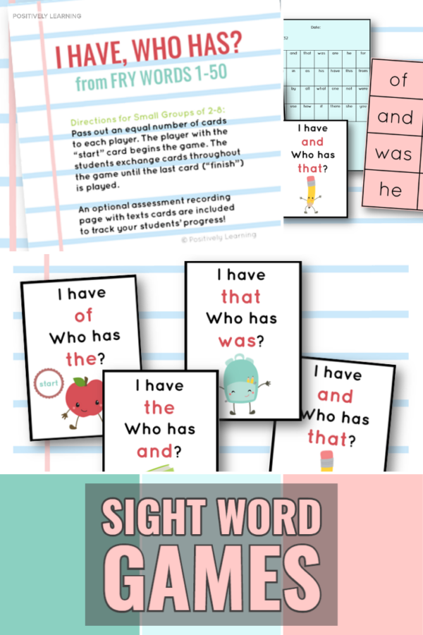 Back to School Sight Words - Positively Learning