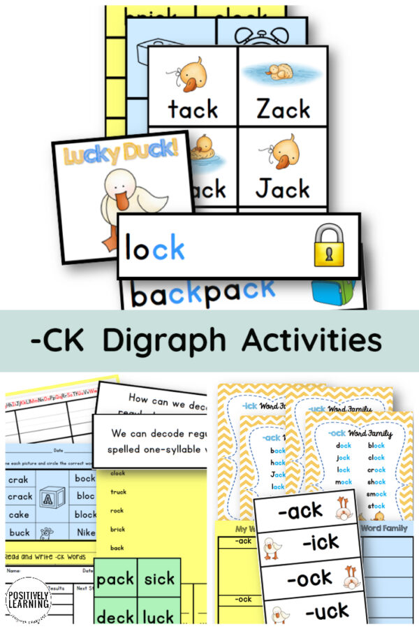 CK Digraph Phonics Activities - Positively Learning